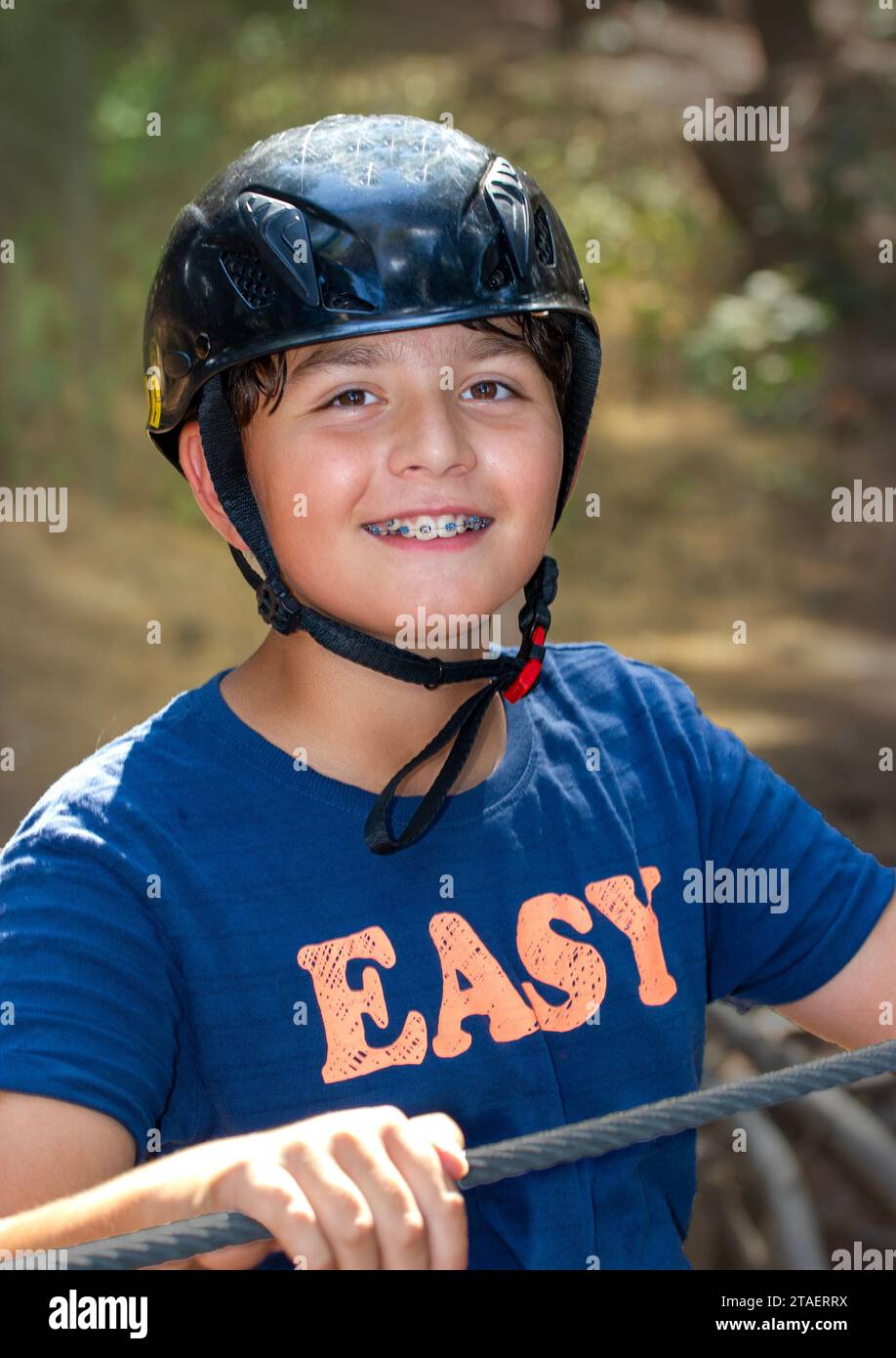 Portrait in an adventure park. Natural light, Excitement, fun, emotion ...