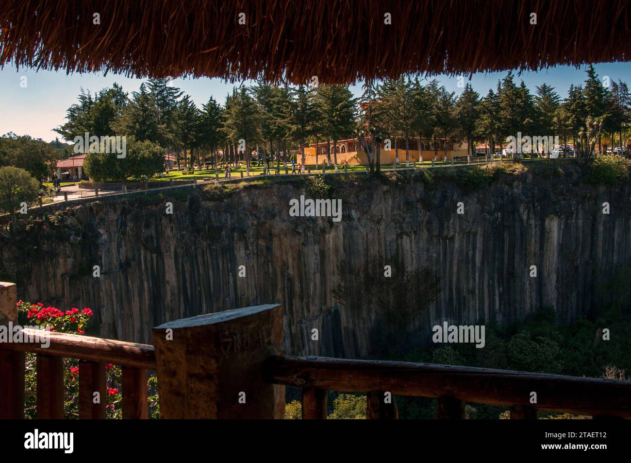 Huasca de Ocampo, Mexico - October 28, 2023: Beautiful waterfall in a ...
