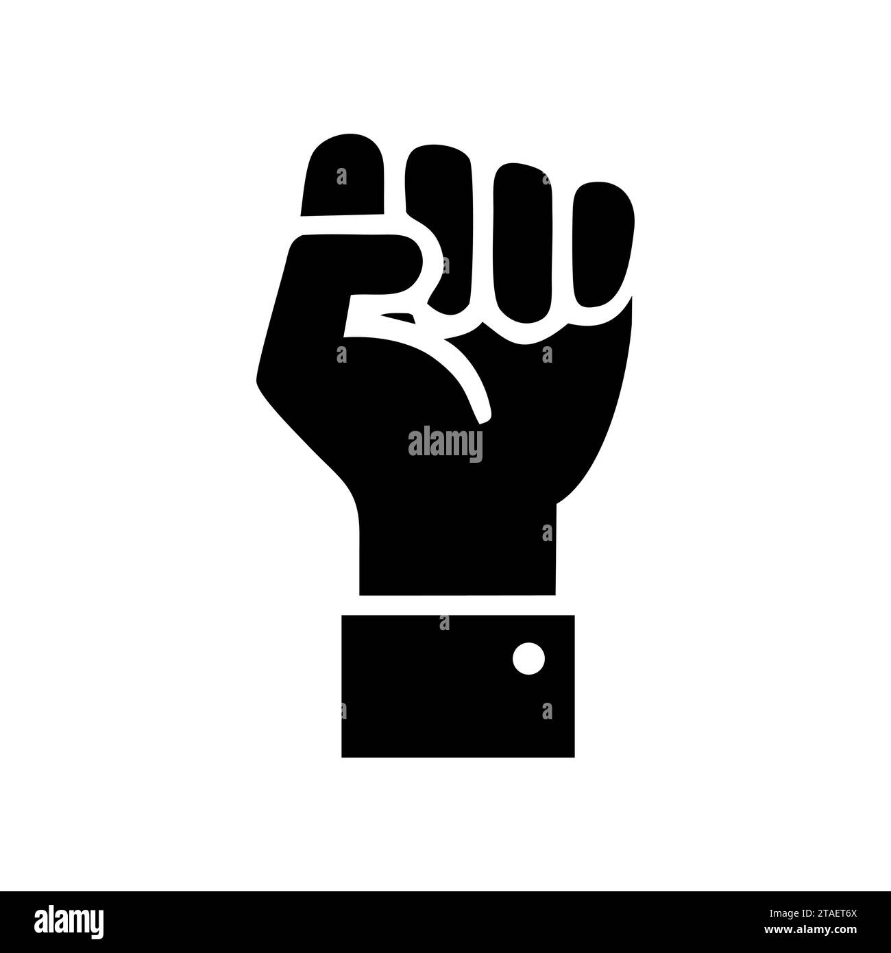 Raised fist icon symbol of victory, strength and solidarity. Empower ...