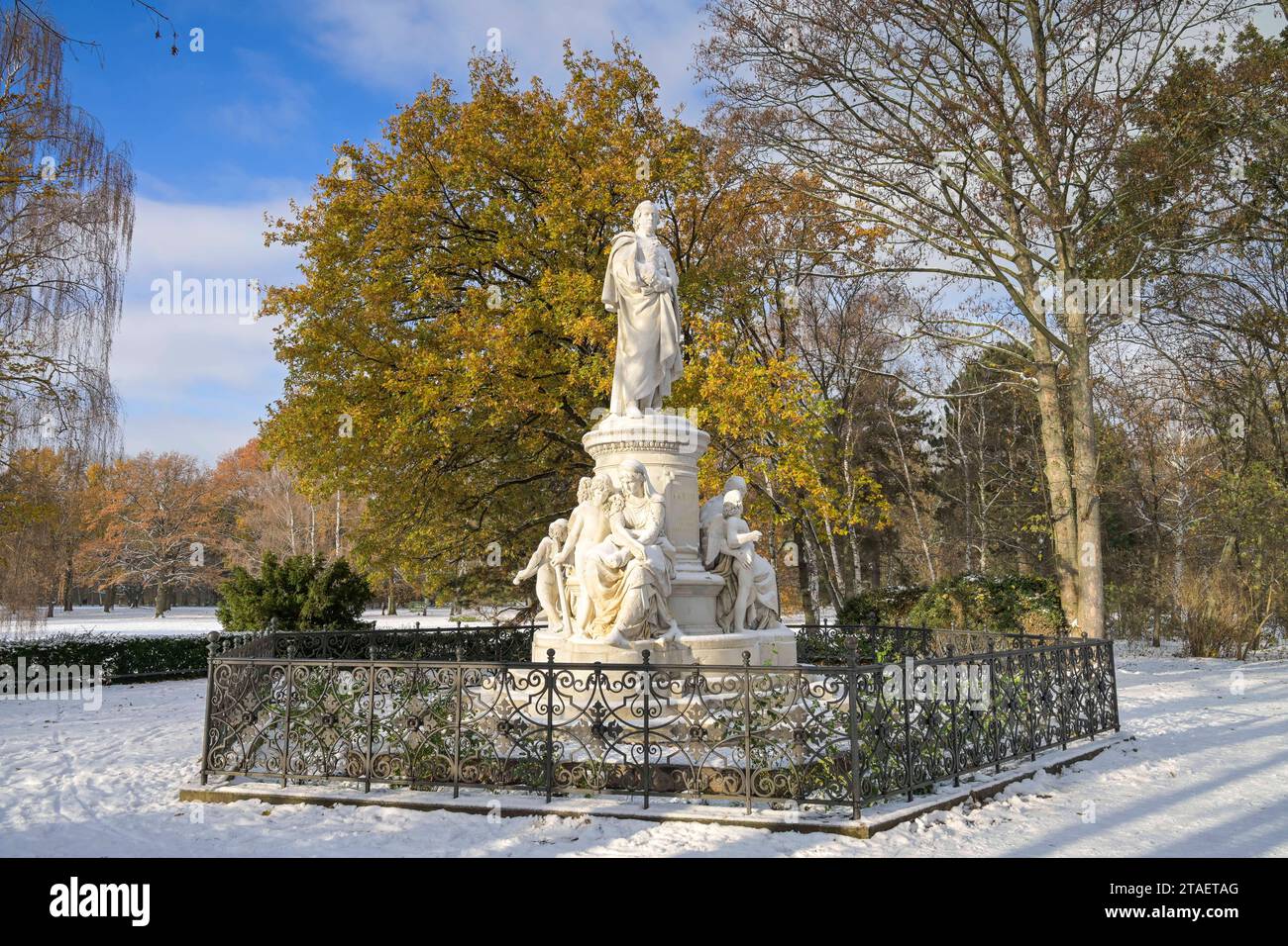Goethe-Denkmal, Winter, Schnee, Park, Großer Tiergarten, Tiergarten ...