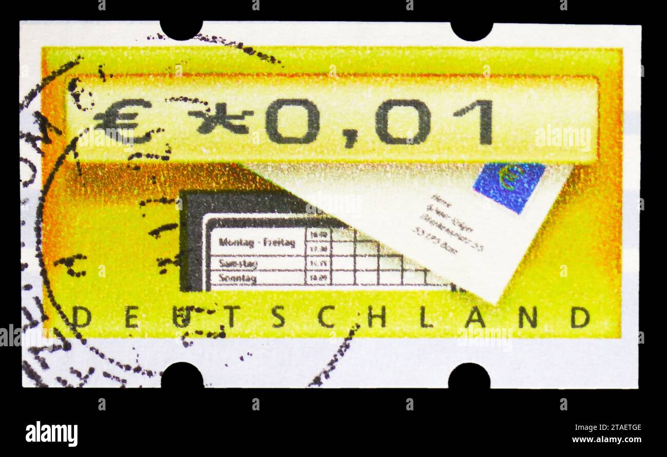 MOSCOW, RUSSIA - NOVEMBER 17, 2023: Postage stamp printed in Germany ...