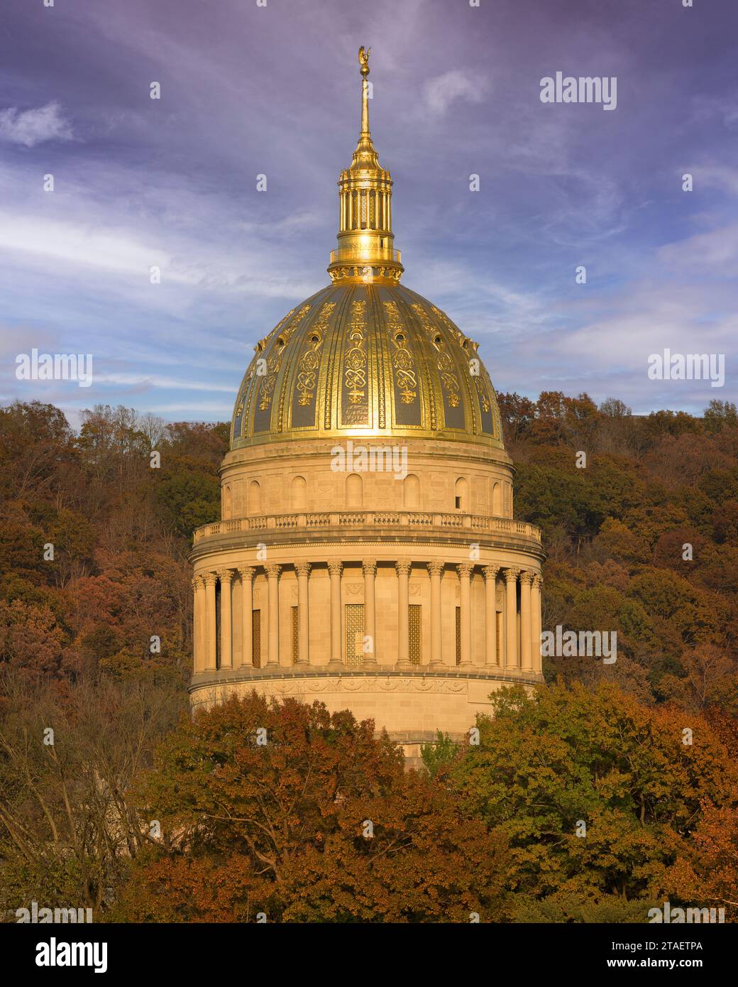West Virginia State Capitol building and golden dome as viewed from ...