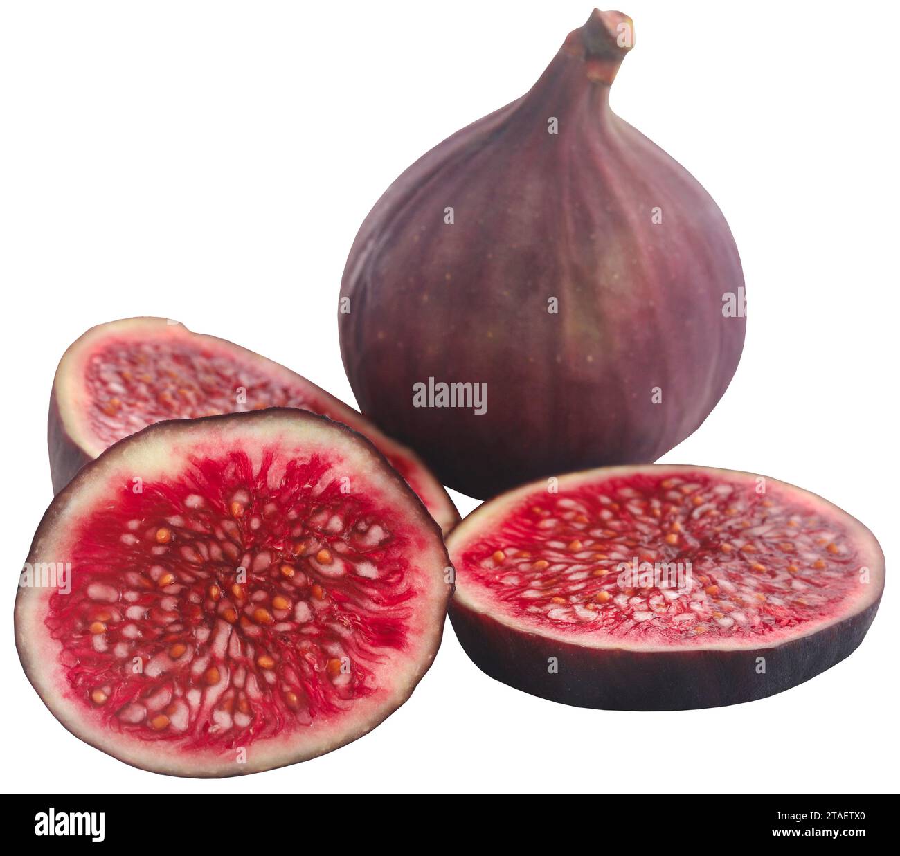 Fresh organic common fig sliced and whole Stock Photo - Alamy
