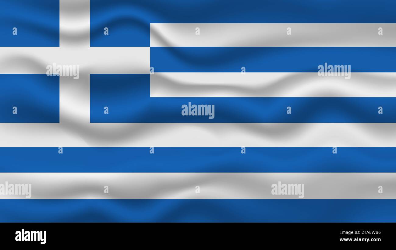 Vector flagpole with greece flag Stock Vector Images - Alamy