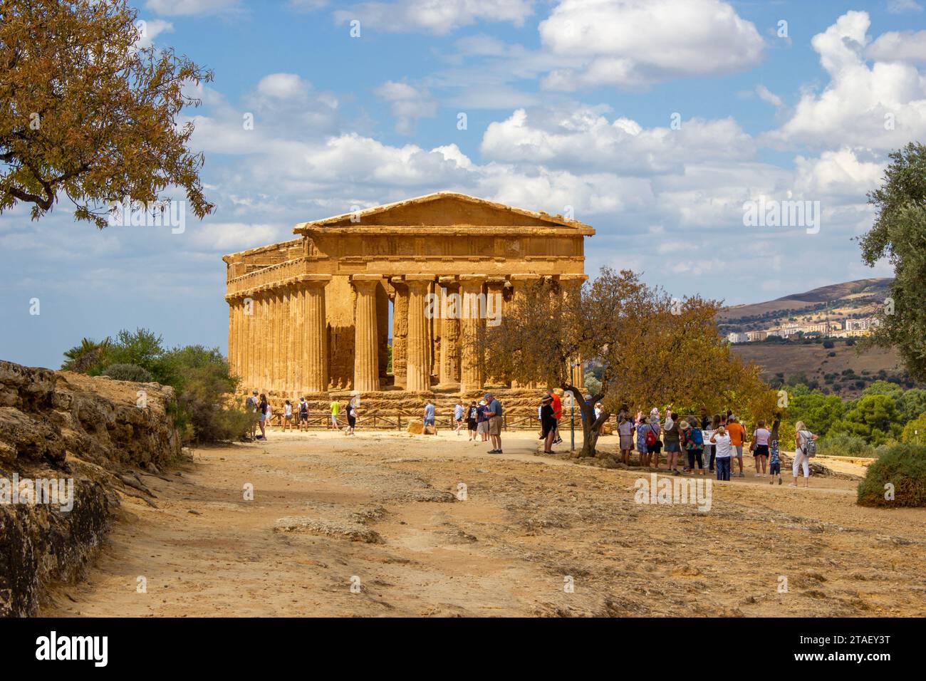 Daytime images of the Valley of the Temples in Agrigento, Sicily. Sunny ...