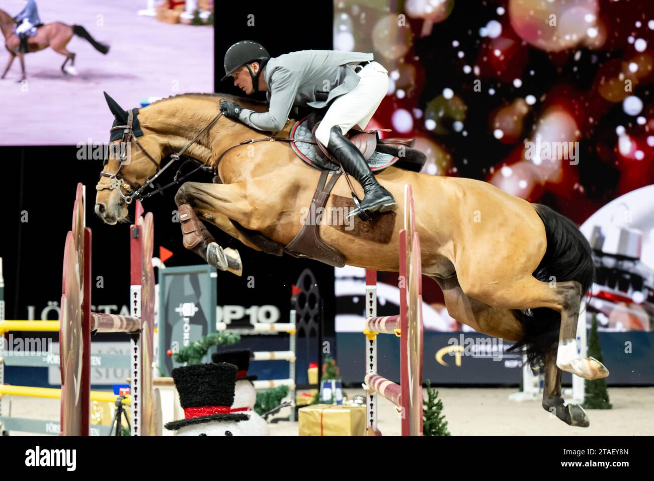 Solna, Stockholm, Sweden. 30th Nov, 2023. DEN Andreas Schou with the horse Billy Matador during ...