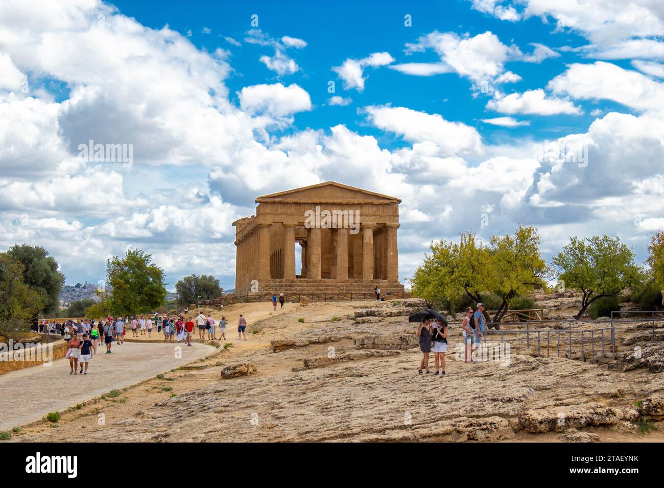 Daytime images of the Valley of the Temples in Agrigento, Sicily. Sunny ...