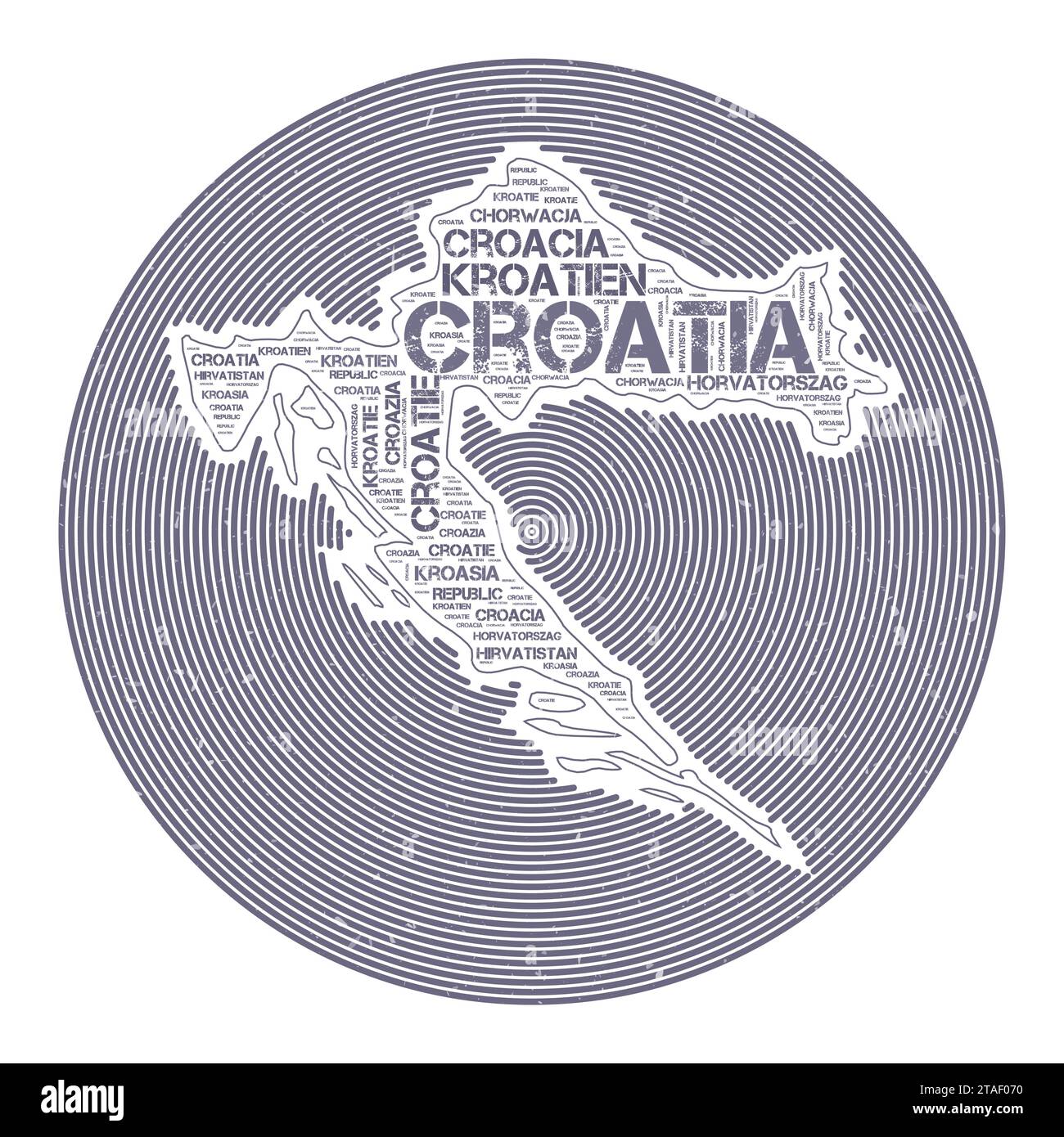 Croatia vector image. Country round logo design. Croatia poster in ...