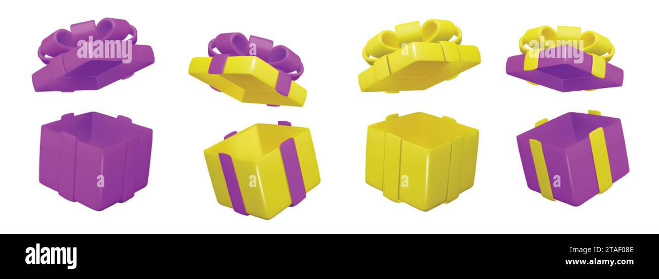 Set of Realistic gifts boxes isolated on white background. Festive ...