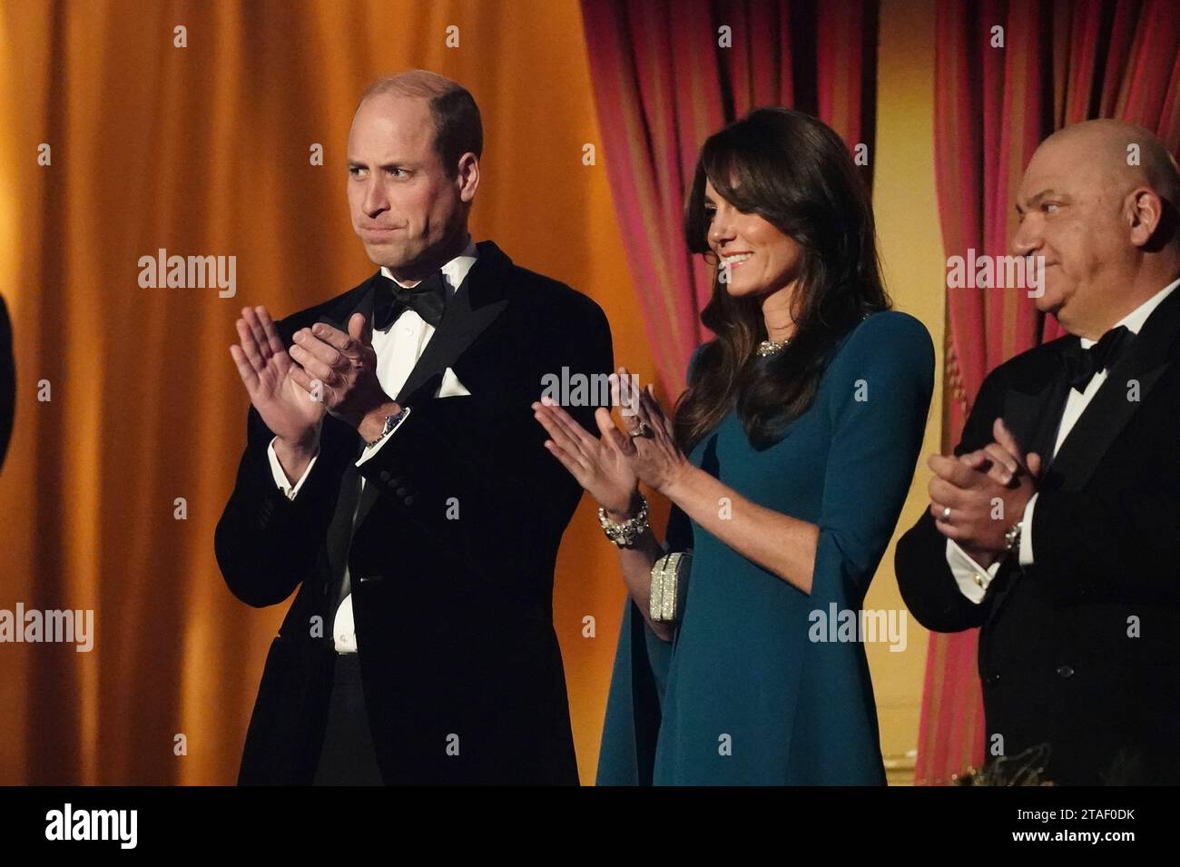 The Prince and Princess of Wales clap during the Royal Variety ...