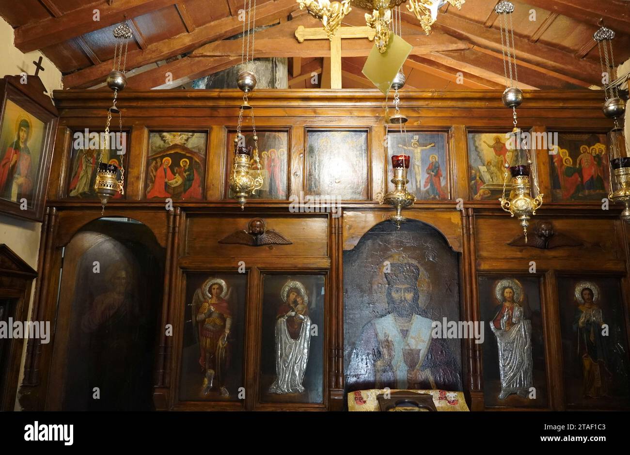 Internal view of the Christian church of St.John of the column which ...