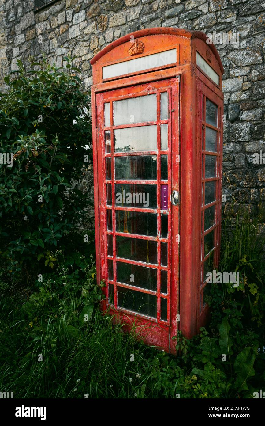 Old iconic telephone booth in Perranuthnoe Cornwall Stock Photo - Alamy