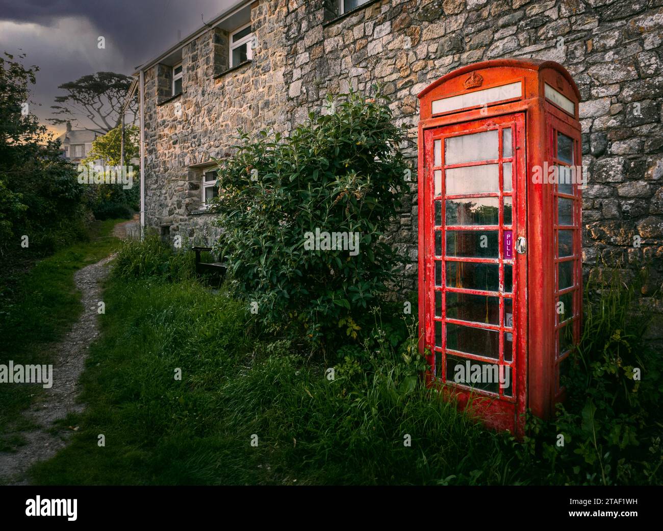 Old iconic telephone booth in Perranuthnoe Cornwall Stock Photo - Alamy