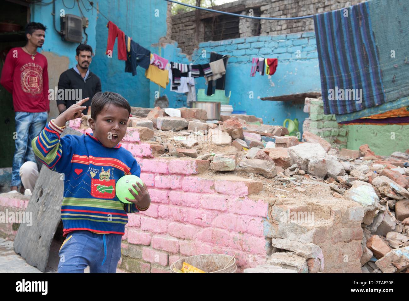 Indian asian children play wearing colorful clothes play happy outdoors ...