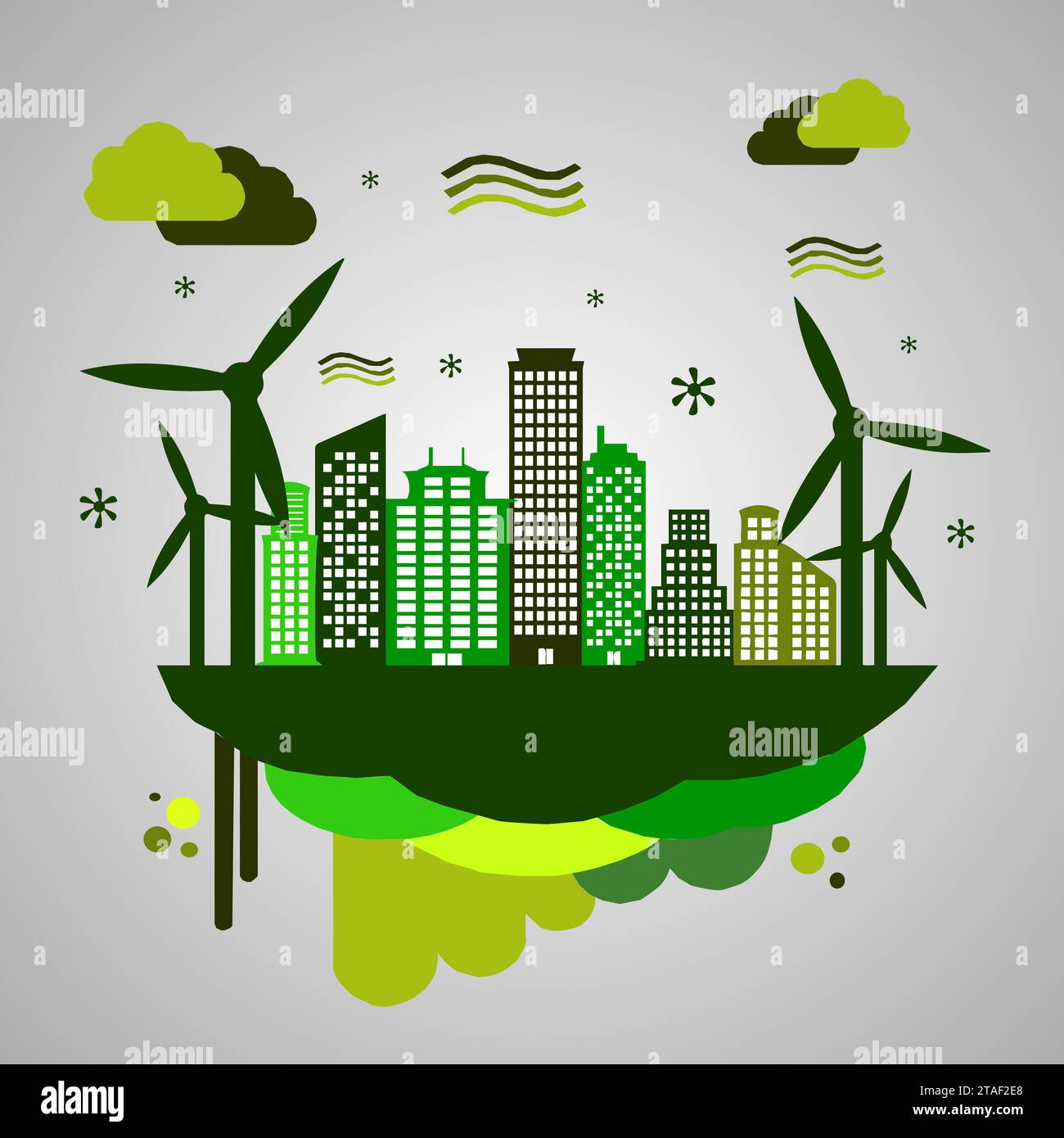 Ecology and Eco Green Energy Concept Vector Illustration Sustainable ...
