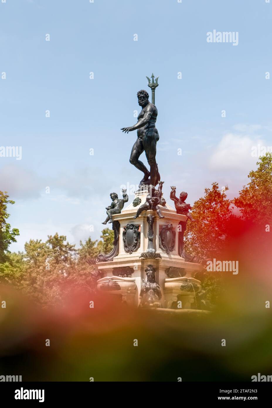 Brussels, Belgium - June 22 2023: View of Fountain of Neptune (La ...