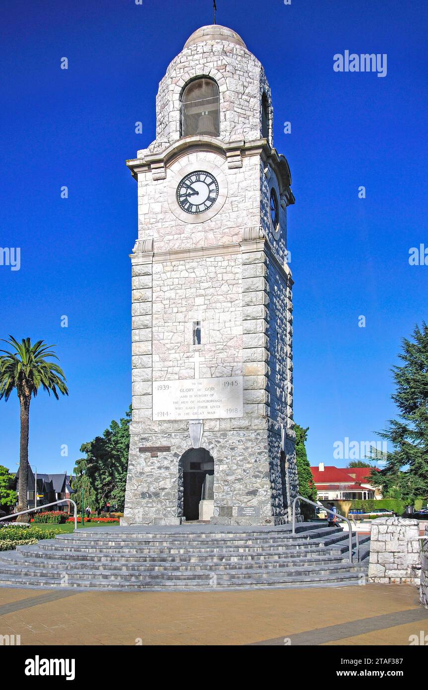 The war memorial clock tower seymour square blenheim town towns hi-res ...