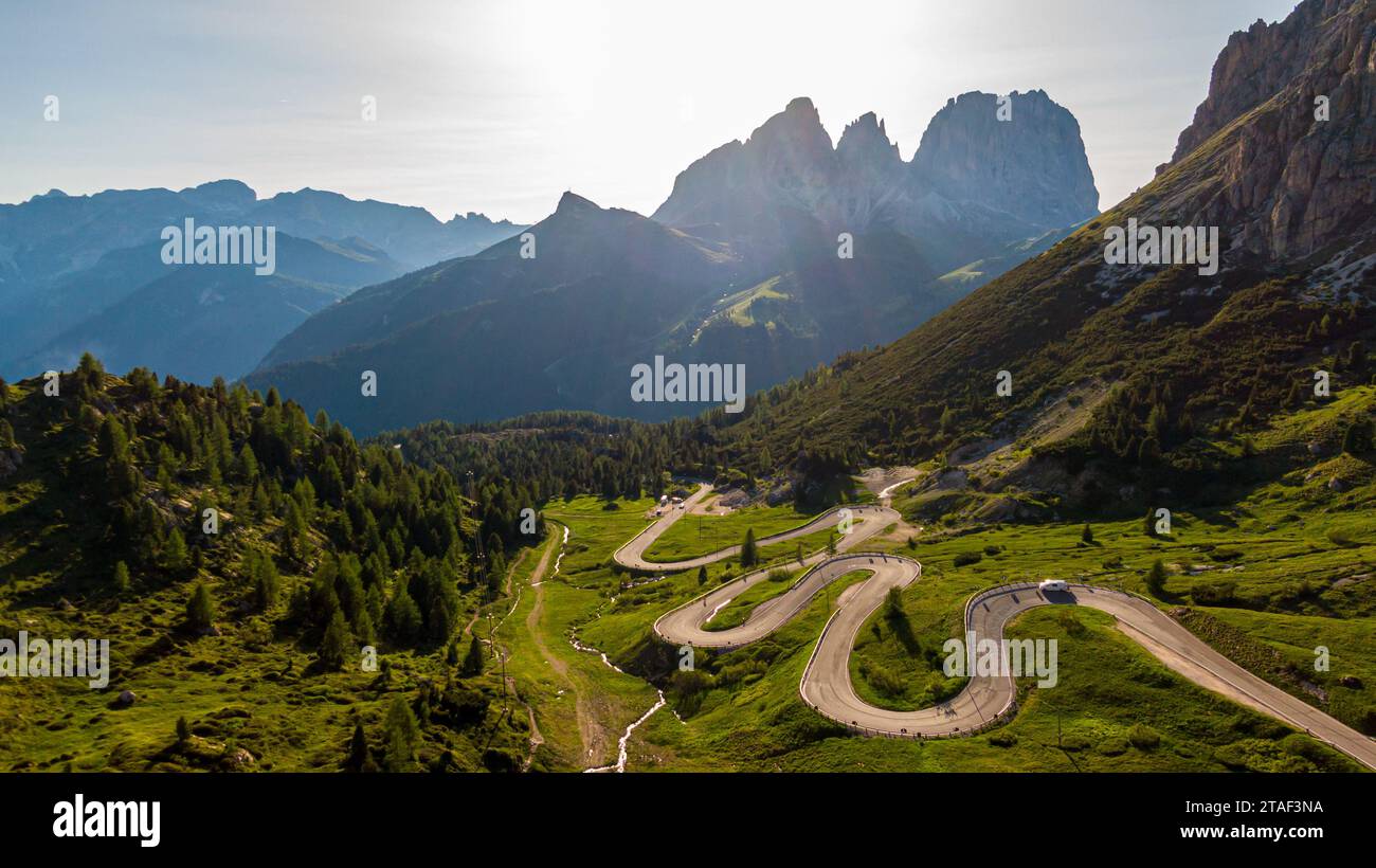 Aerial drone summer panorama dolomites hi-res stock photography and ...