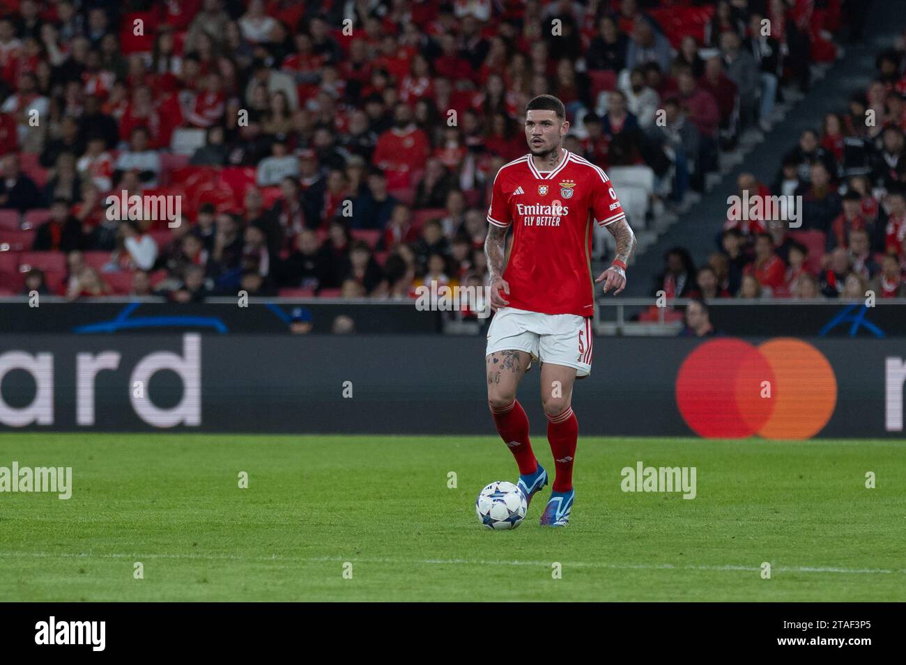 November 29, 2023. Lisbon, Portugal. Benfica's defender from Brazil ...