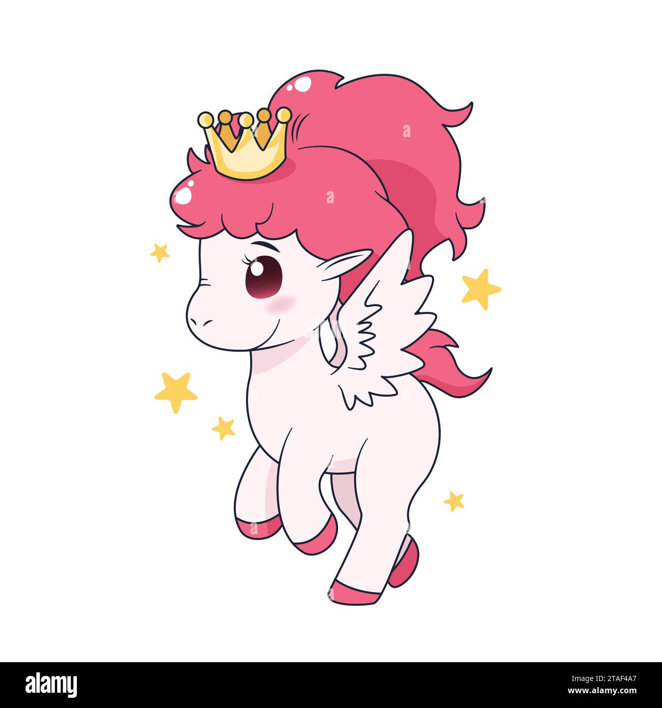 isolated cartoon pony with crown and stars Stock Vector Image & Art - Alamy