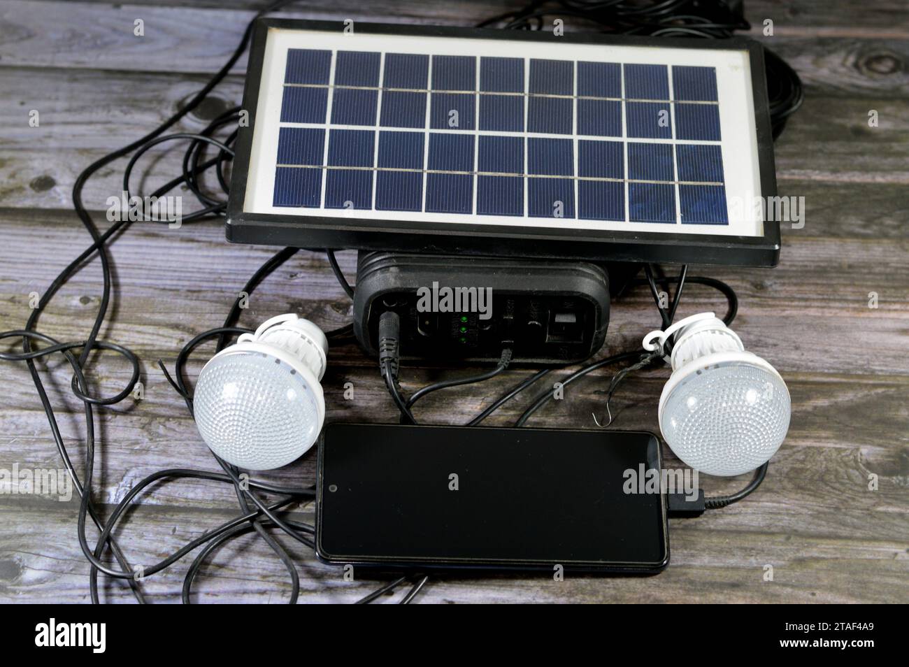 A multi purpose battery charged with a solar panel, a device that ...