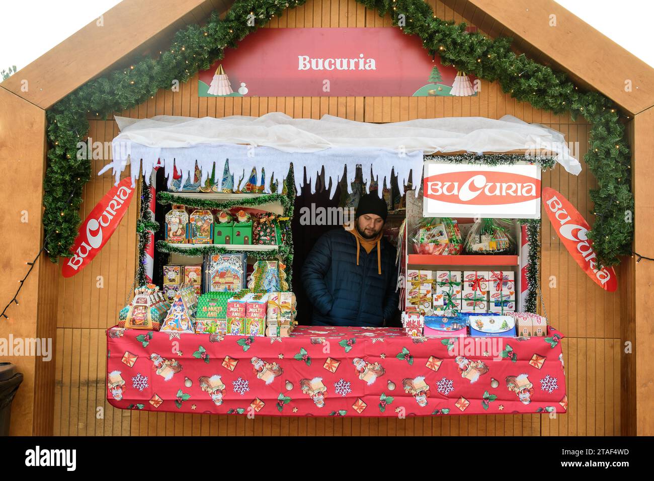 Bucharest, Romania, 30 November 2023: Traditional Bucuria candies and ...