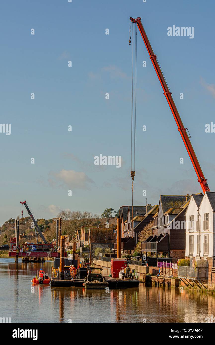 Arundel tidal walls scheme construction hi-res stock photography and ...
