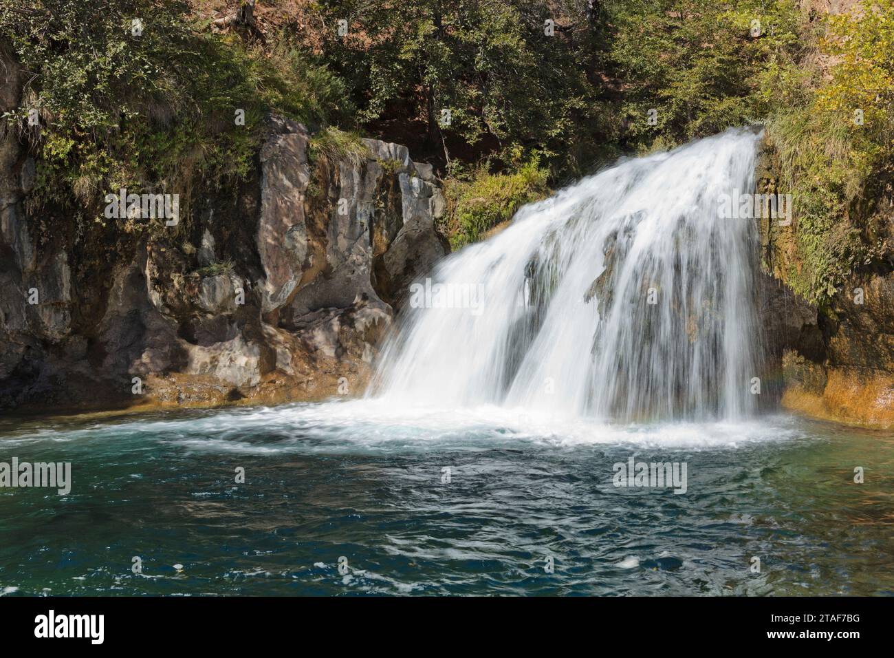 Fossil Creek Falls. Calcium carbonate gives the water its distinctive ...