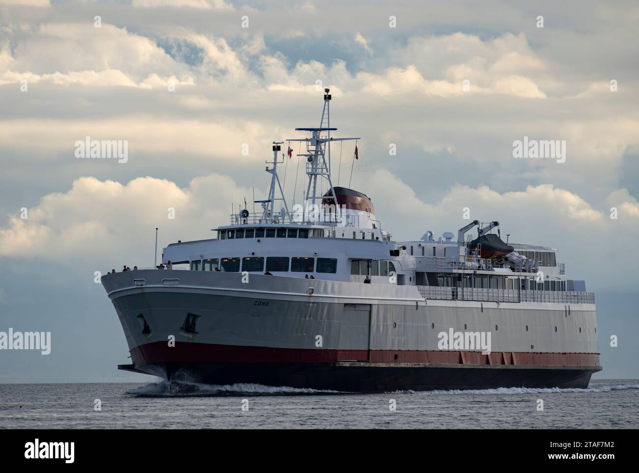 The ferry MV Coho approaches the entrance to the harbor in Victoria ...