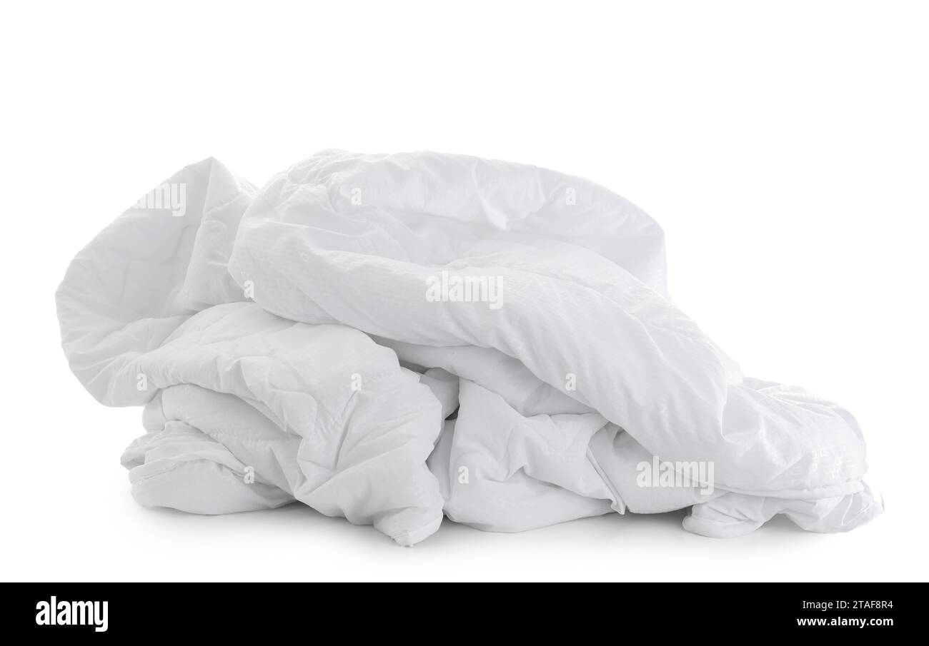 Crumpled white bed Cut Out Stock Images & Pictures - Alamy