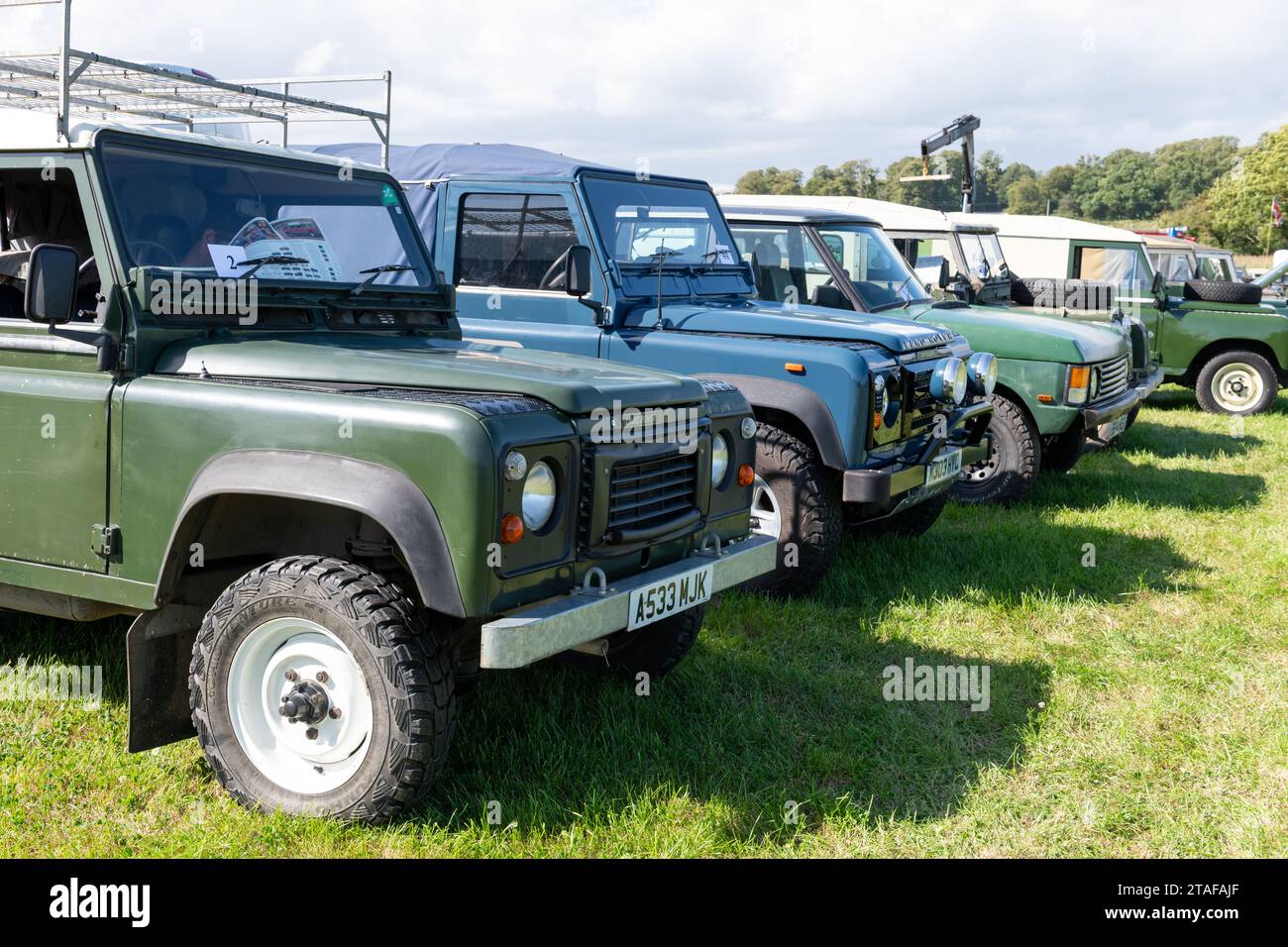 Drayton.Somerset.United Kingdom.August 19th 2023.A row of classic Land ...