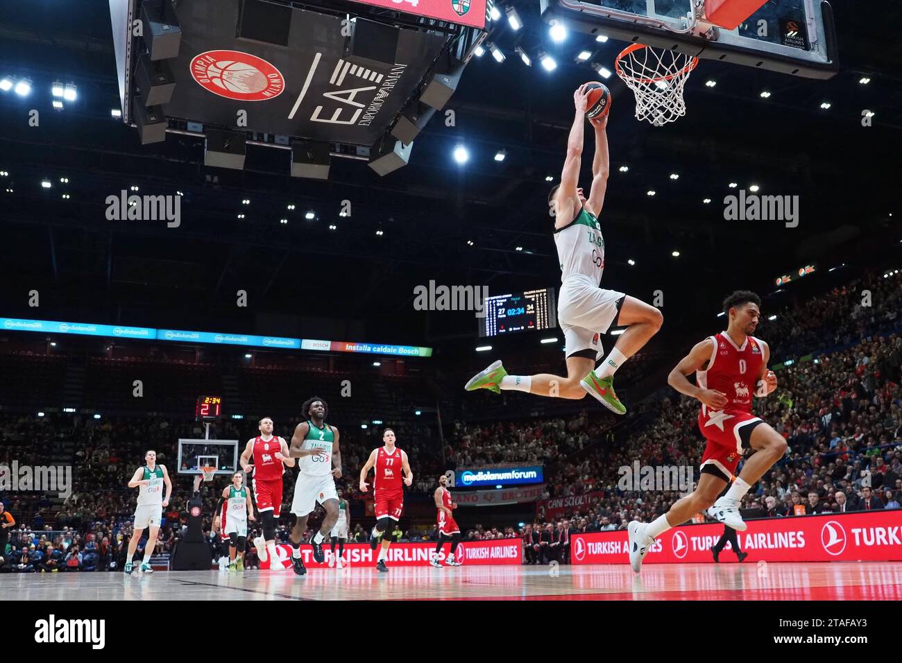 Milan, Italy. 30th Nov, 2023. Arnas Butkevicius (Zalgiris Kaunas ...