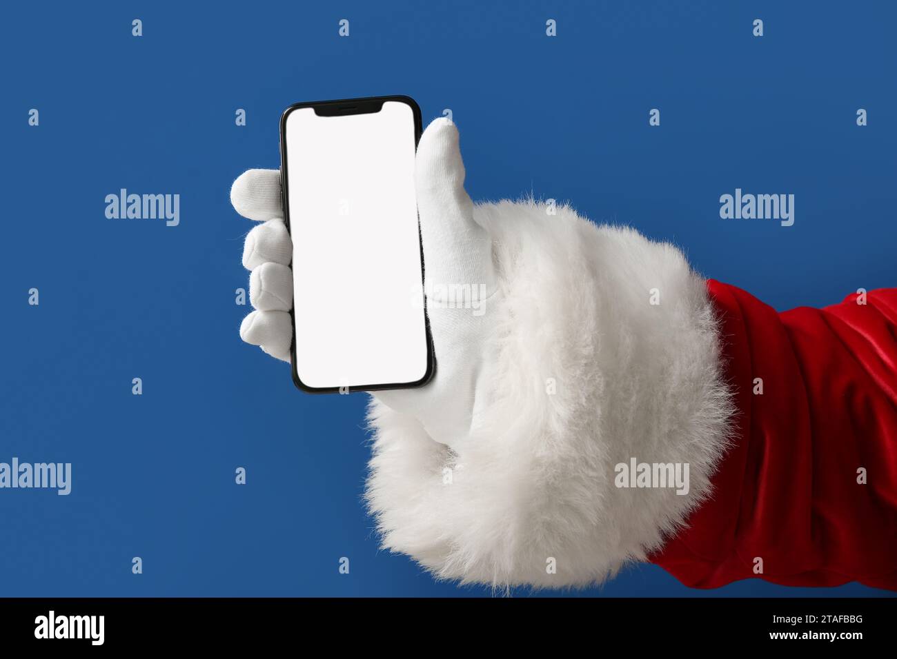 Santa holding mockup phone hi-res stock photography and images - Alamy