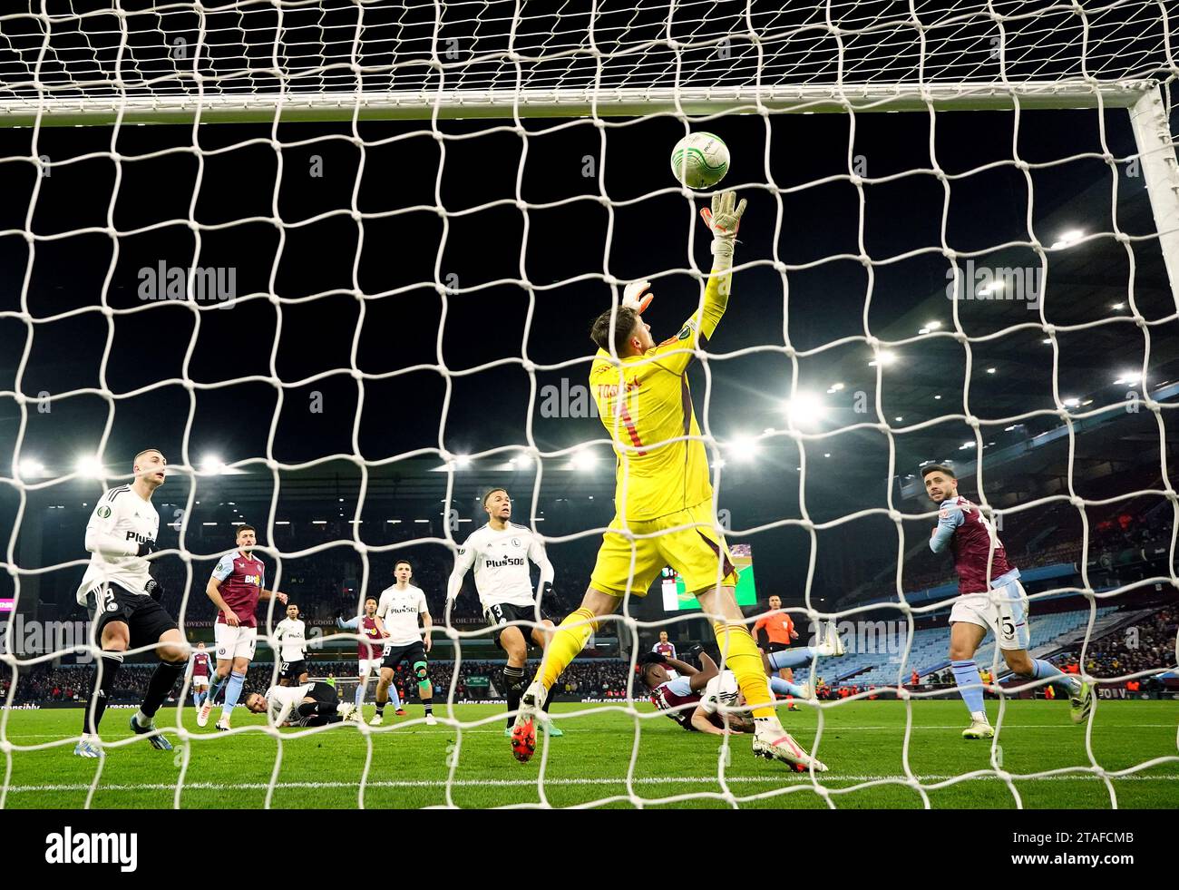 Aston Villa's Alex Moreno scores their side's second goal of the game ...