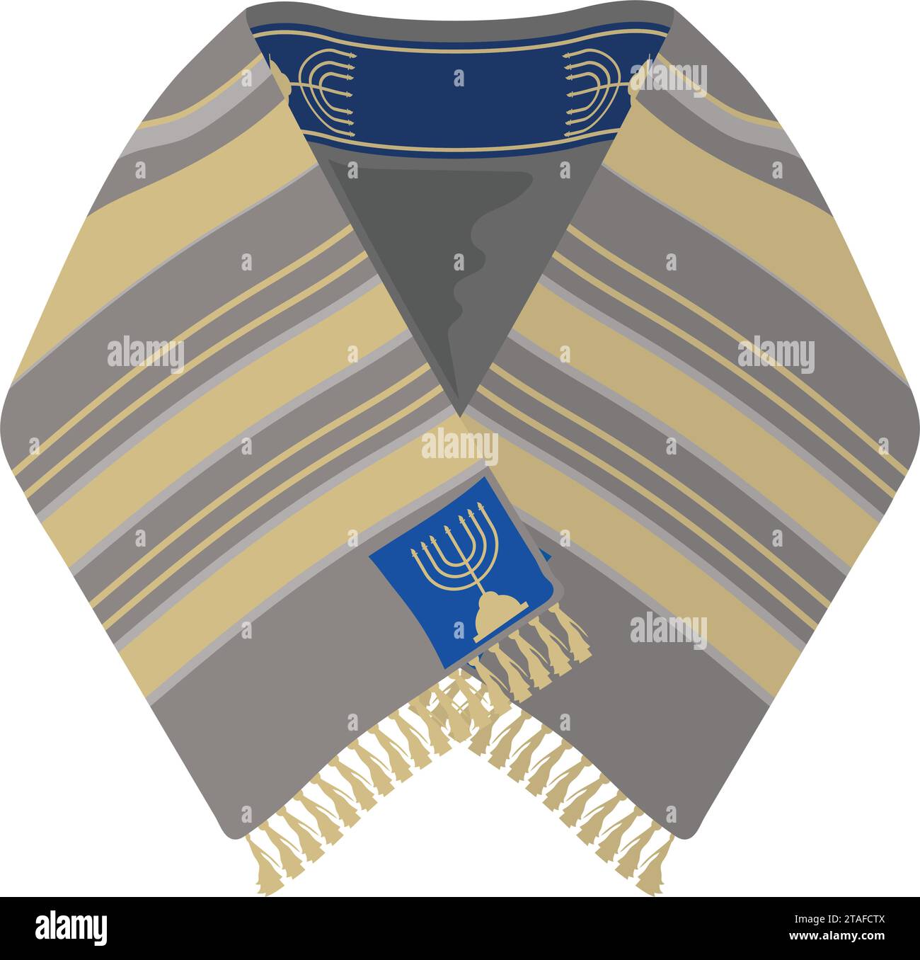 jewish tallit with menorah decoration Stock Vector Image & Art - Alamy