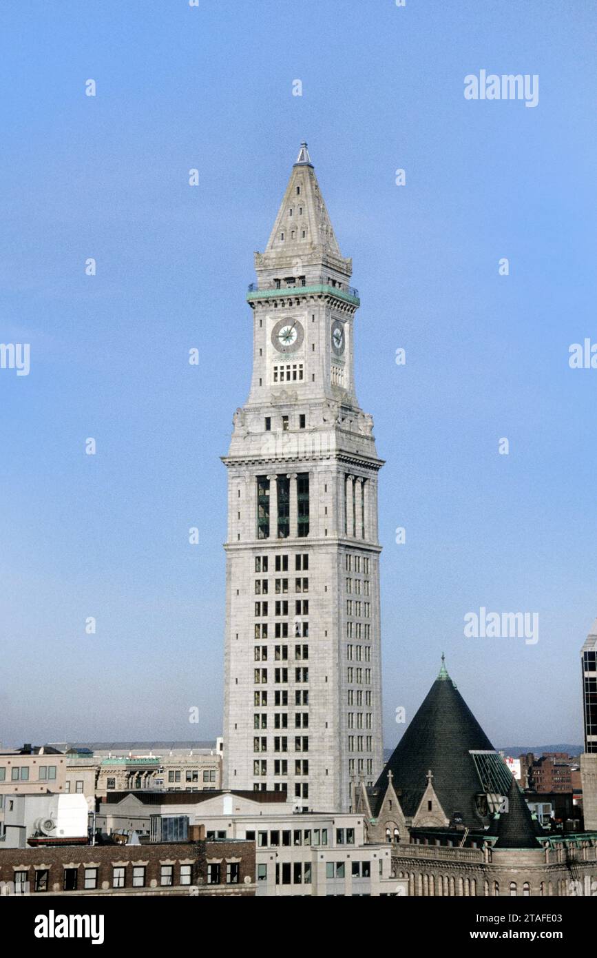 The Custom House Tower in Boston Massachusetts New England USA. The US ...