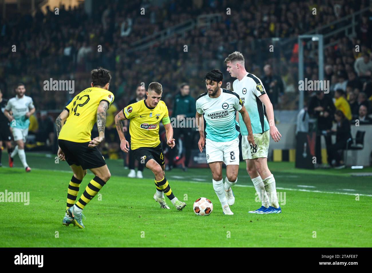 Athens, Greece. 30th Nov, 2023. 8 Mahmoud Dahoud of Brighton & Hove ...