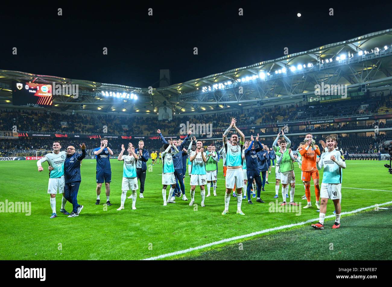 Athens, Greece. 30th Nov, 2023. Players of Brighton & Hove Albion ...