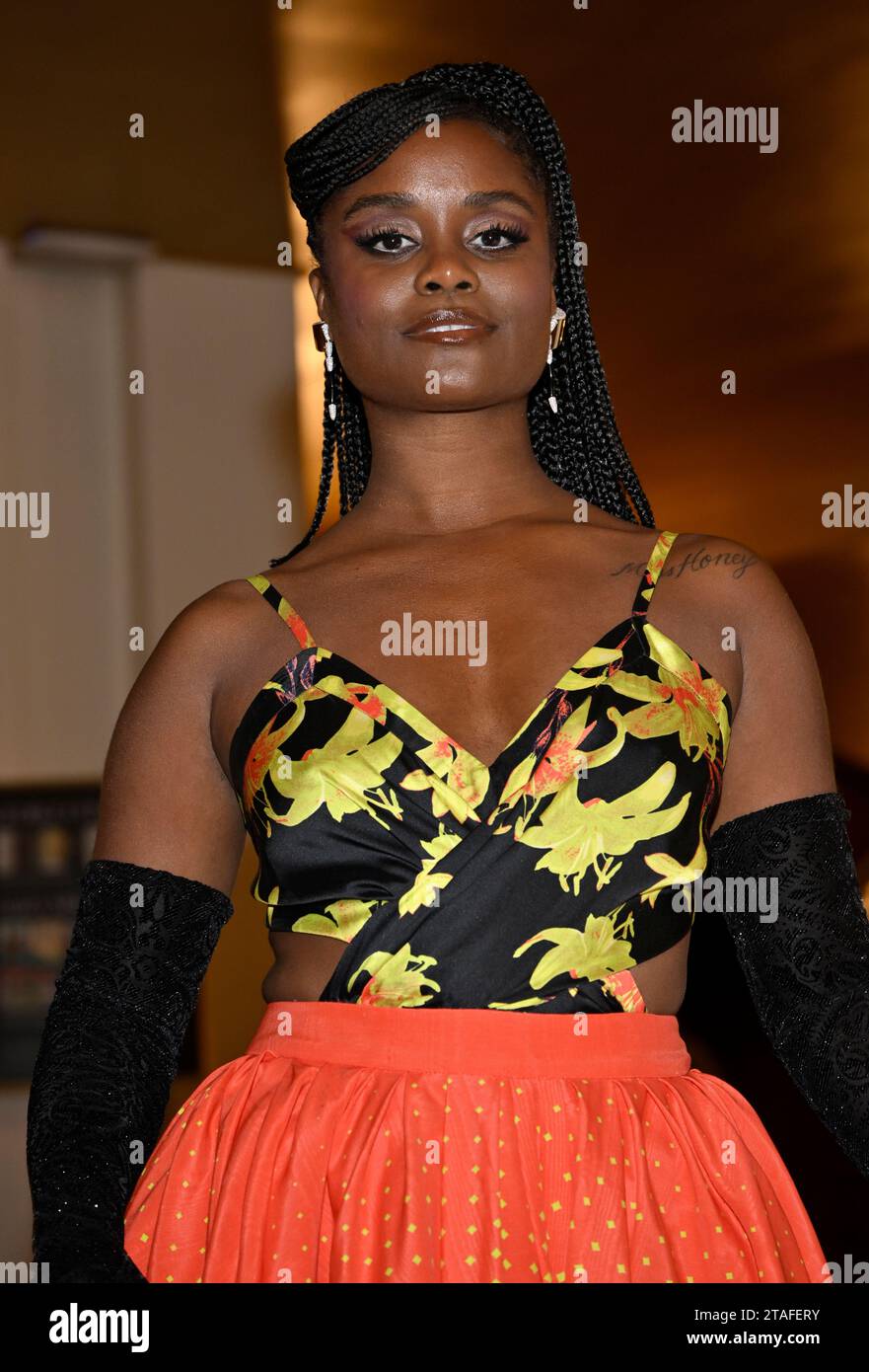 Denee Benton poses during the cast photo call for HBO's "The Gilded Age ...