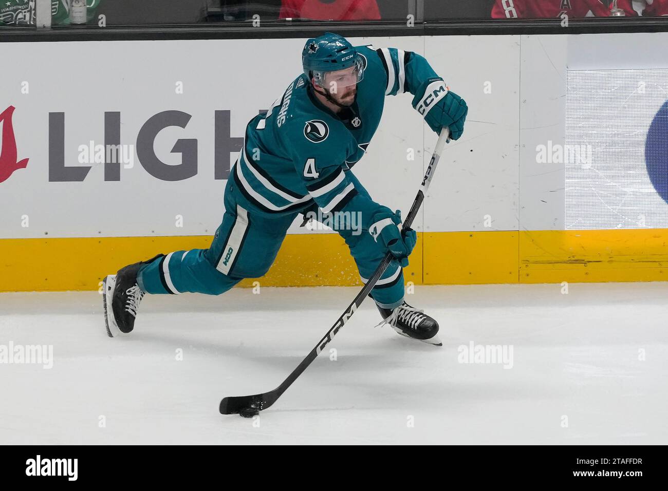 San Jose Sharks defenseman Kyle Burroughs during an NHL hockey game ...