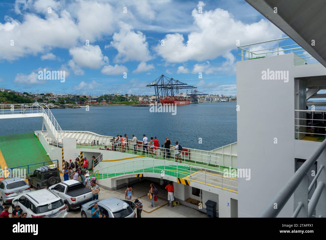 Salvador, Bahia, Brazil - March 12, 2023: Ferry boat arriving at the ...