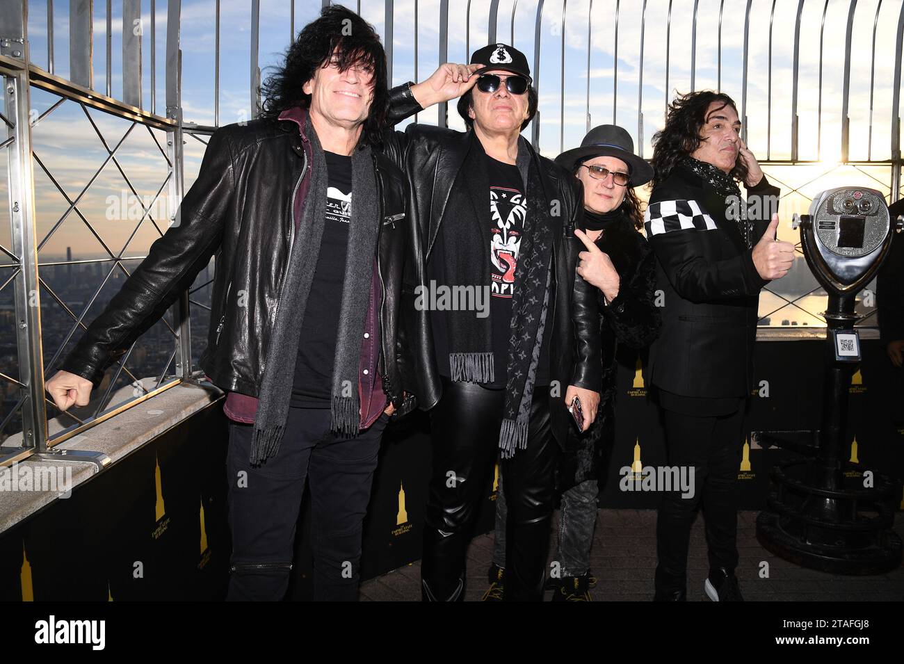 New York, USA. 30th Nov, 2023. Members of legendary rock band KISS, (l ...