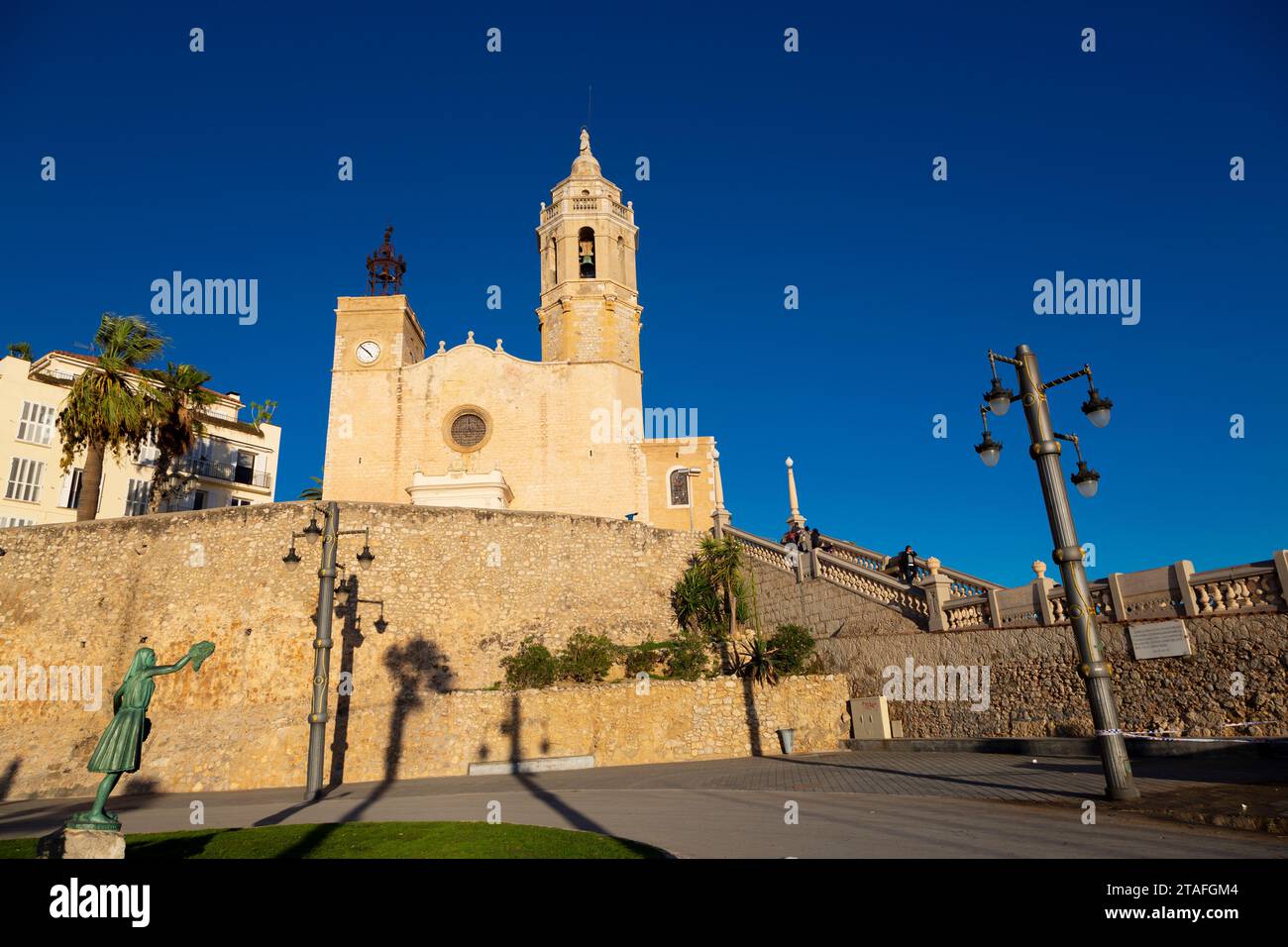 Sitges - Church of St. Bartholomew and Santa Tecla Stock Photo - Alamy