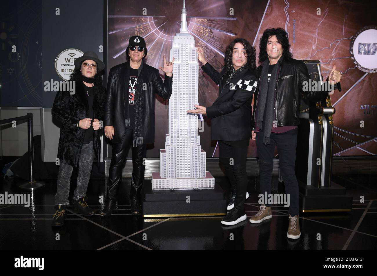New York, USA. 30th Nov, 2023. Members of legendary rock band KISS, (l ...