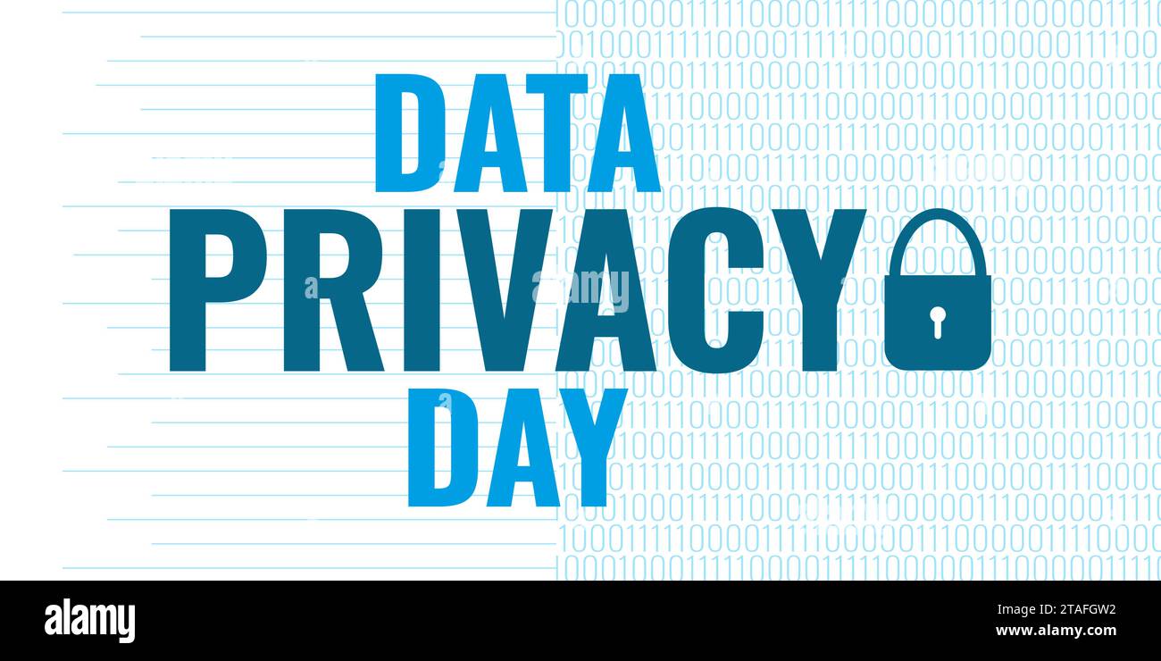 World Data Privacy day January 28 illustration. Digital identification ...