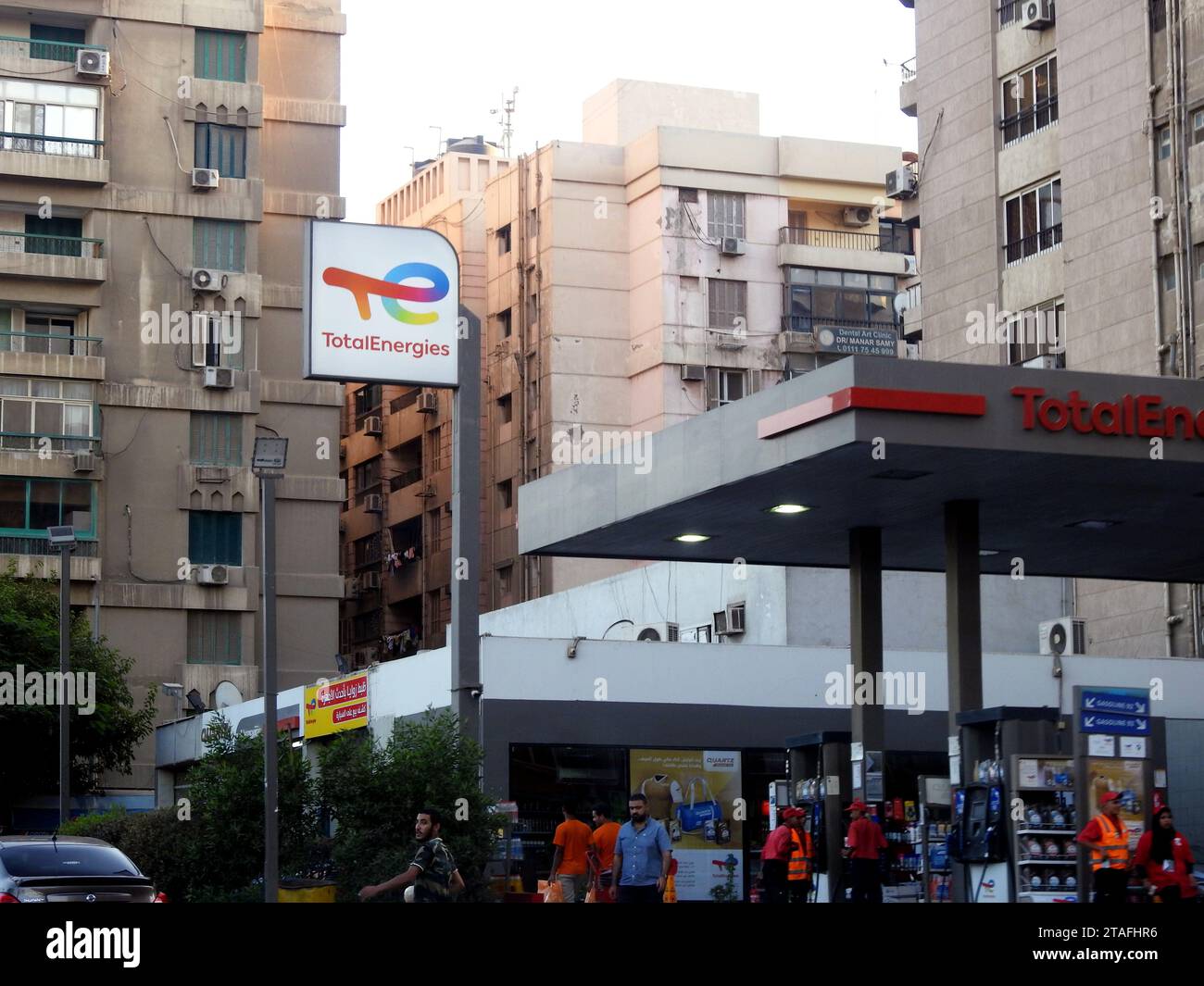 Cairo, Egypt, October 15 2023: Total Energies gas and oil station ...