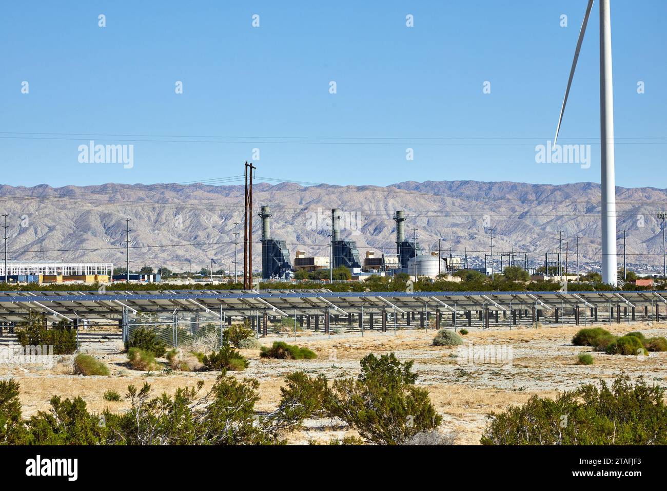 Palm Springs, California, USA. 27th Nov, 2023. Solar panels, wind ...