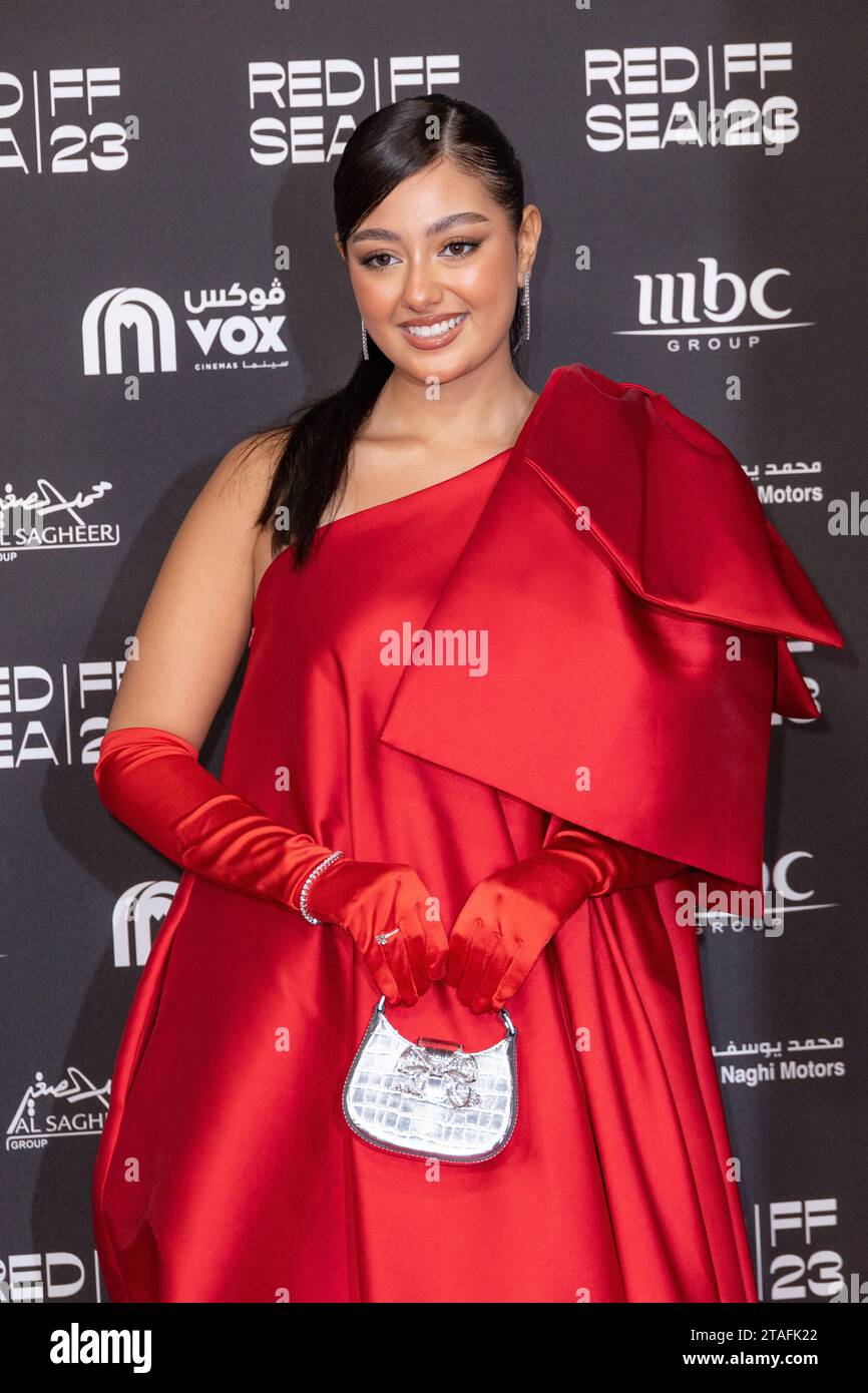 Maria Bahrawi poses for photographers upon arrival at the opening film ...