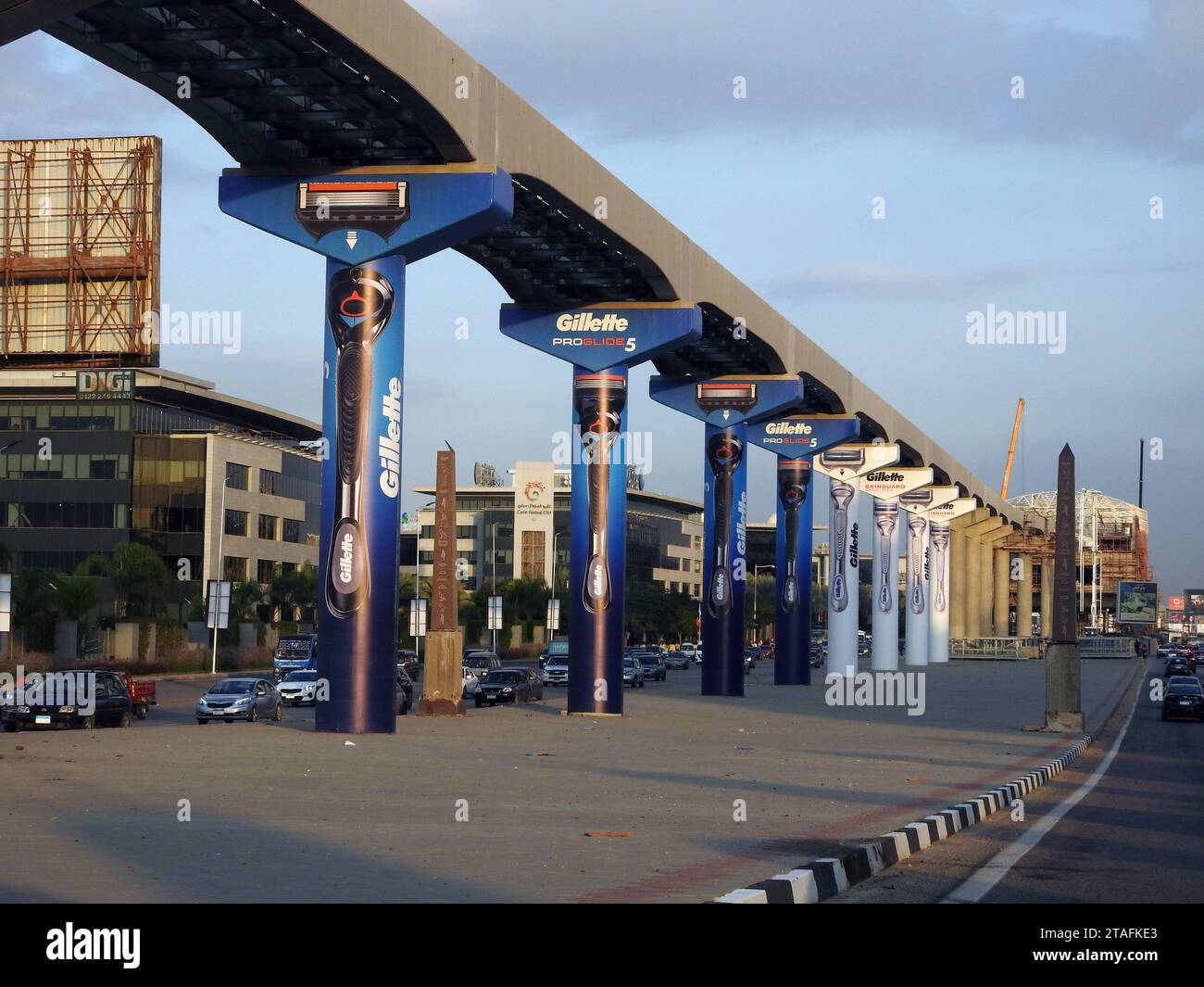 Cairo, Egypt, November 14 2023: Cairo monorail columns and tracks in ...