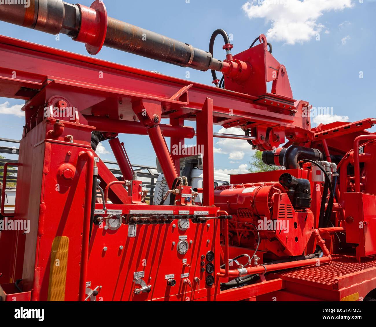 rig drilling equipment to dig well on location for fresh water Stock ...